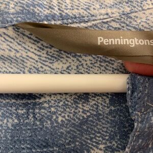 Penningtons | Tops | Penningtons Denim Blue And White Textured Shirt ...